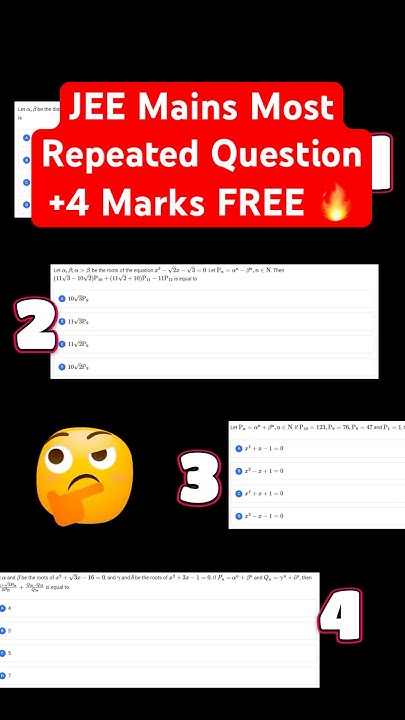 JEE Mains Most Repeated Question | Quadratic Equations | Get +4 Marks FREE in JEE Mains #shorts ...