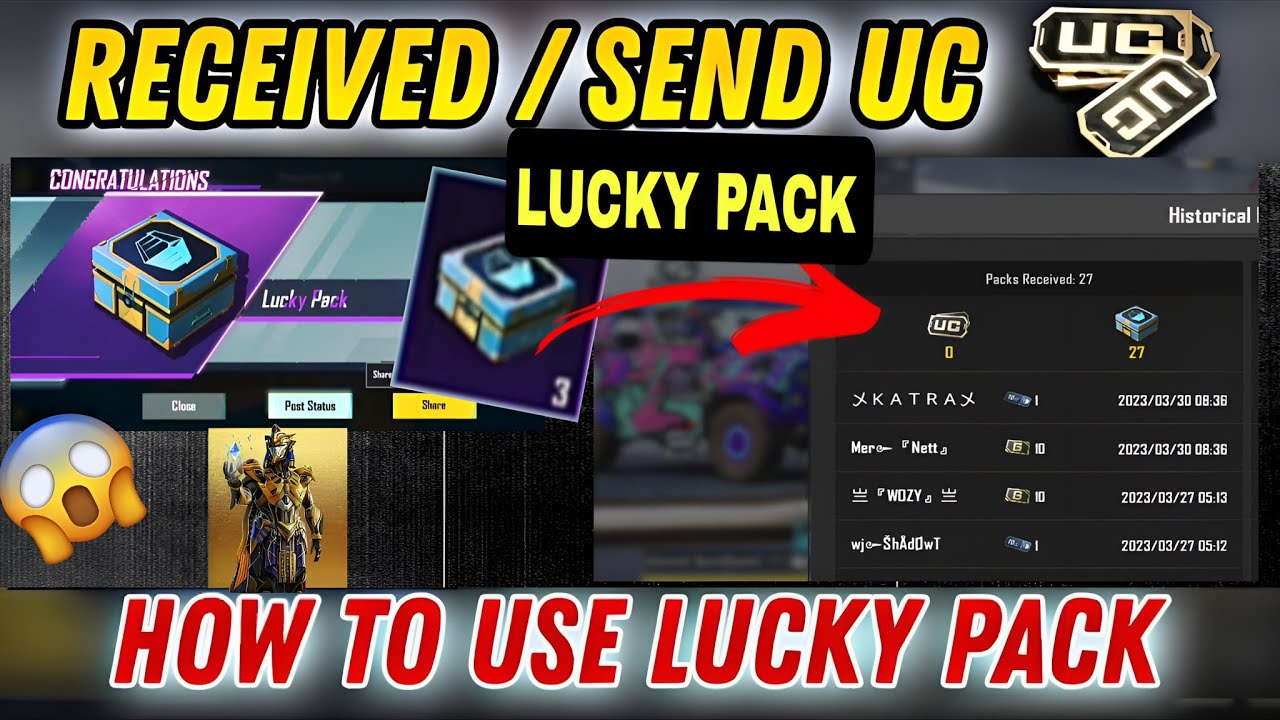 HOW TO USE LUCKY PACK PUBG MOBILE | UC SEND FEATURE IS HERE | RECEIVE ...