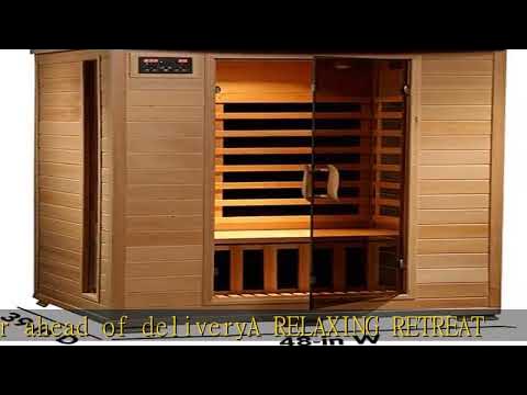 HEATWAVE Radiant Saunas 2-Person Hemlock Infrared Sauna with 6 Carbon Heaters, Chromotherapy ...