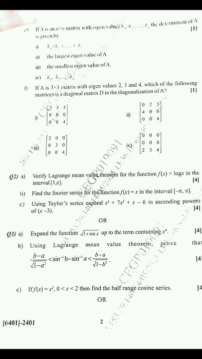 SPPU Semester 2 Mathematics - 1 Backlog Question Paper (May 2024) #engineering #sppu # ...