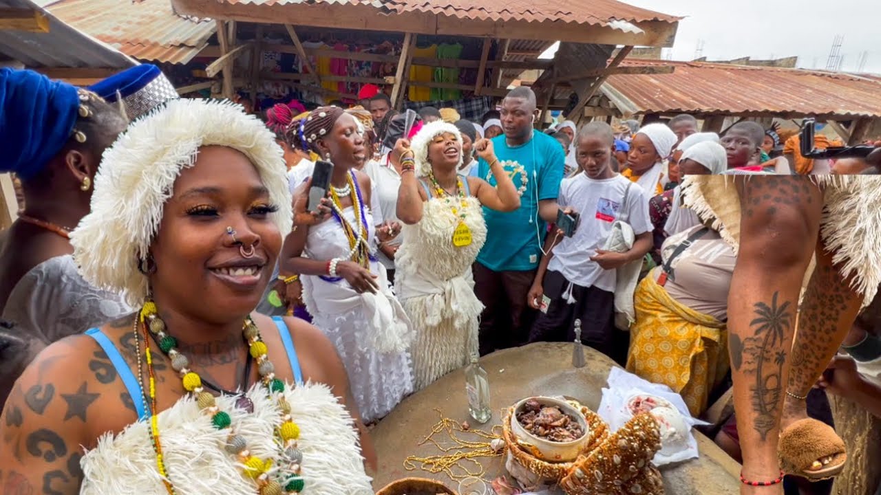 Osun priestess gave market women free foods - Orisha Aje Oja - YouTube