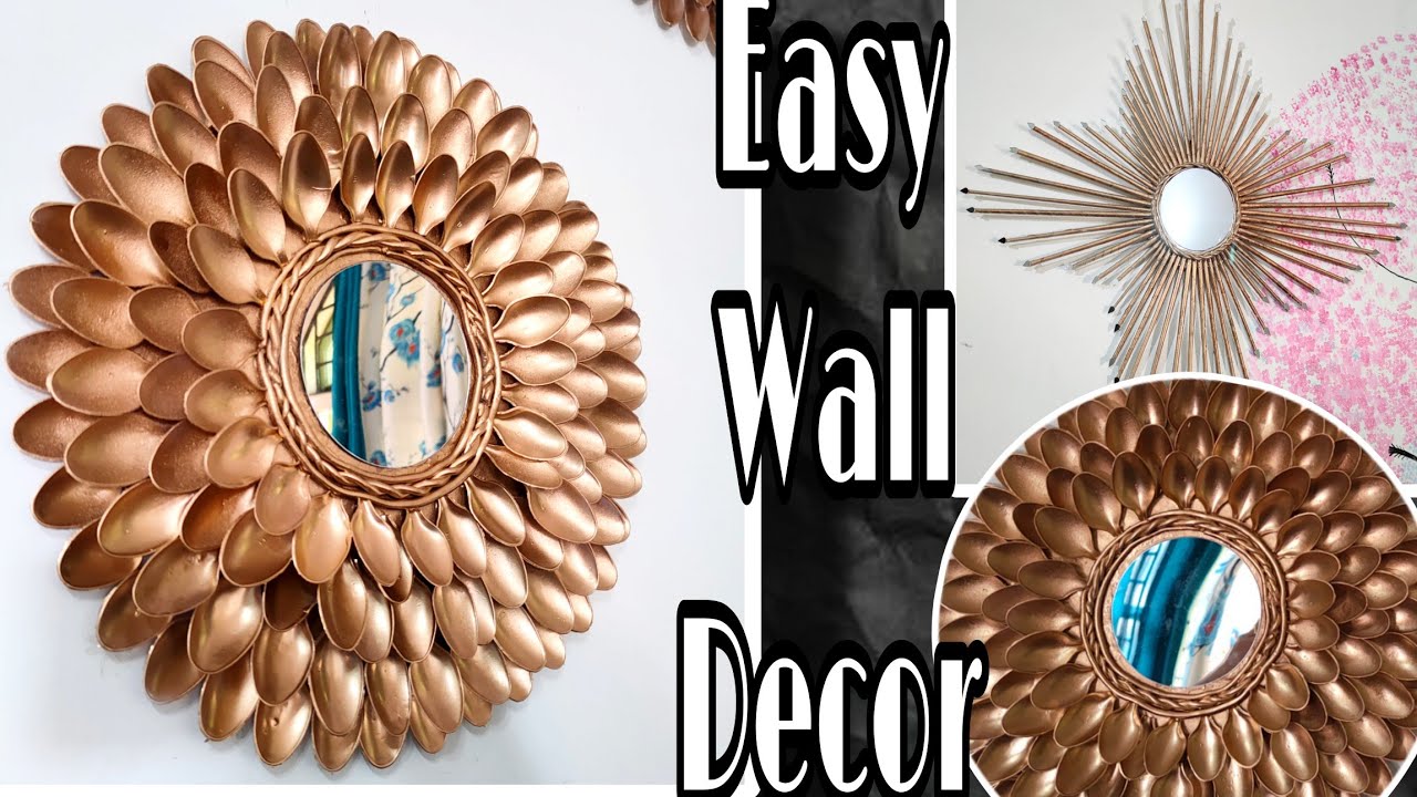 Easy Wall Decor Using Plastic Spoon And Newspaper//Bohot Hi Aasan Wall ...