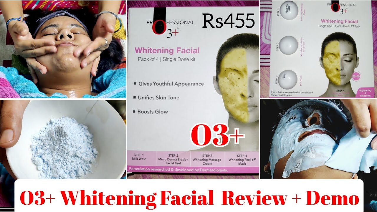 O3+ Whitening Facial kit Review + Live Demo | How to do Facial at home ...