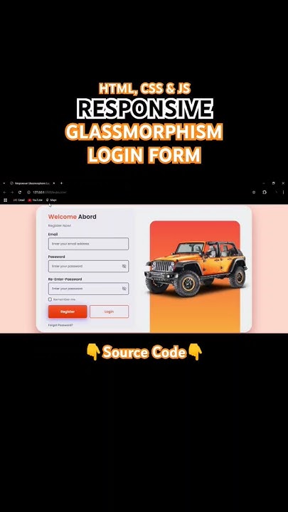Responsive Glassmorphism Login Website #html #css #javascript # ...