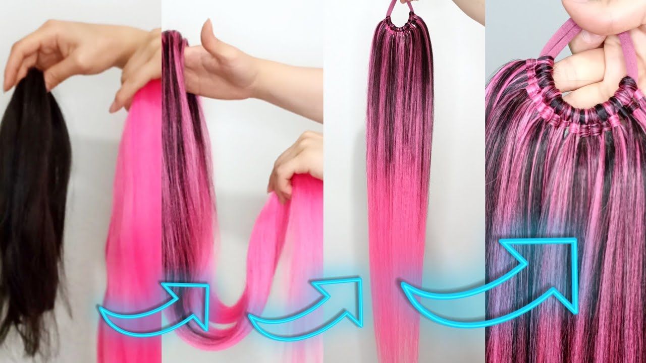 How to make an Ombre drawstring ponytail? - YouTube