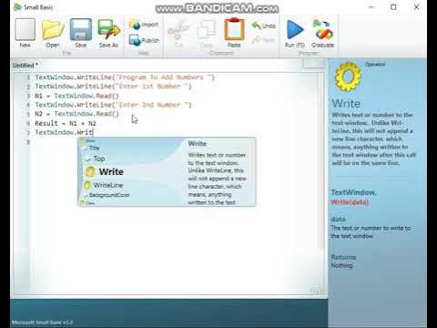 Small Basic- Program To Add Numbers - YouTube