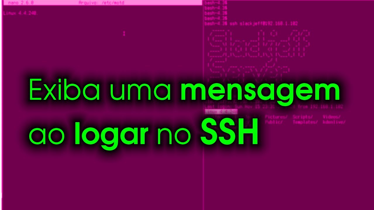 Mensagem no SSH + motd - YouTube