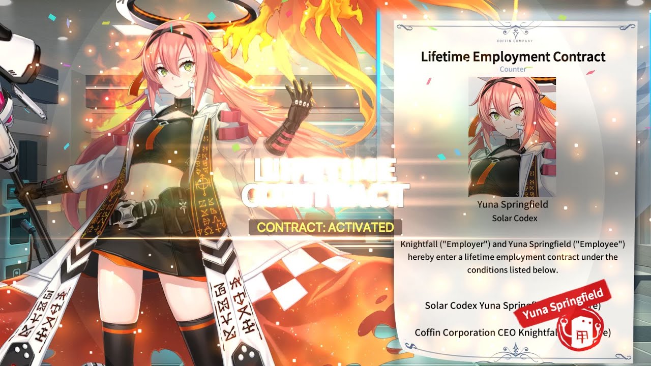 Counter:Side Solar Codex Yuna Springfield Lifetime Contract - YouTube