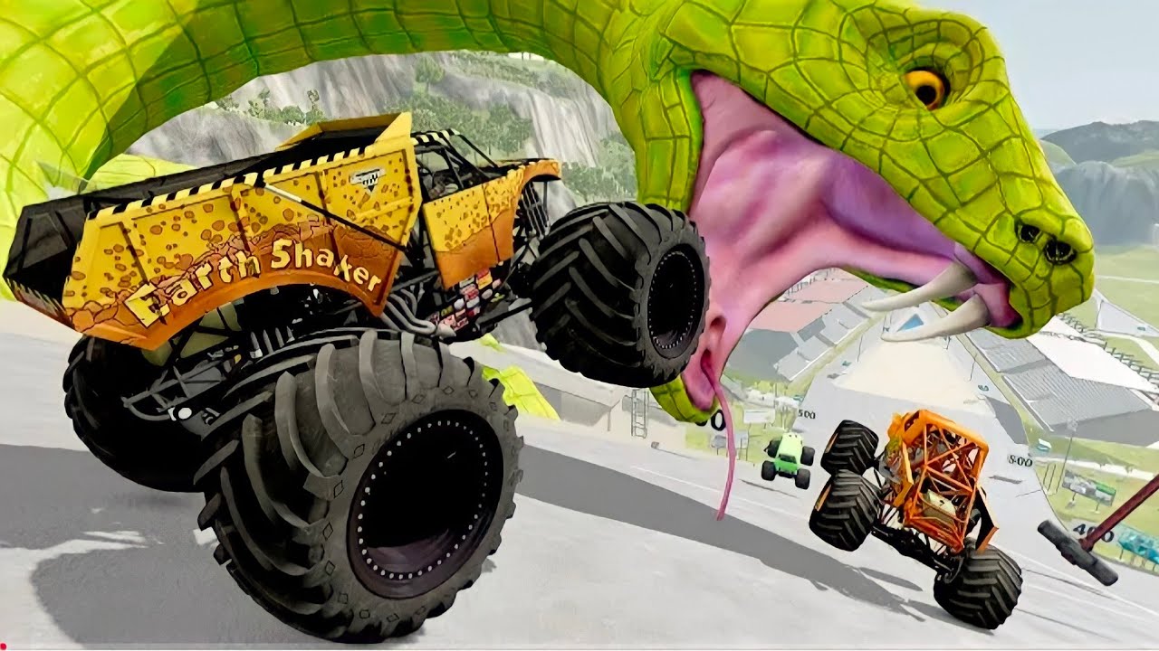 BIGFOOT Monster Trucks Crashes #6 Jumps, Freestyle, Backflips and ...
