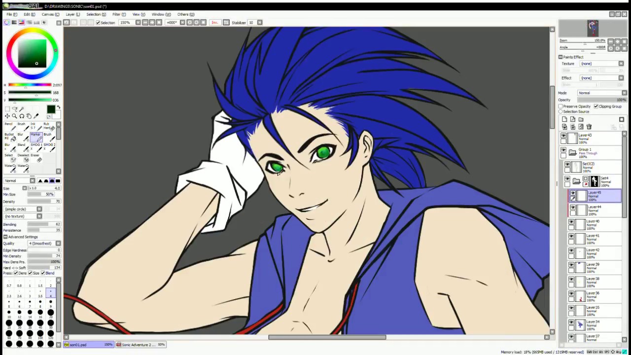 SONIC speedpaint by ROSINANTE - YouTube