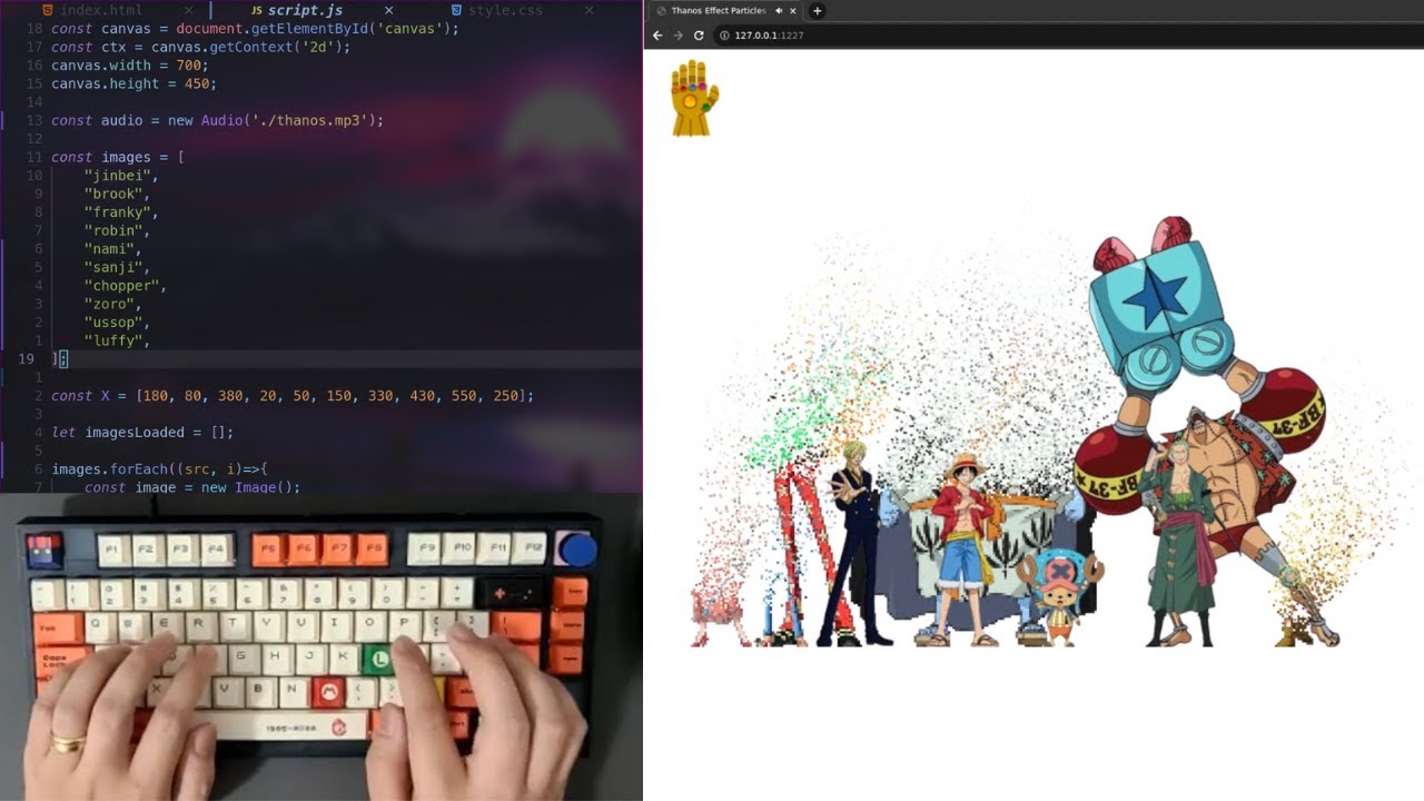 Asmr Programming Thanos Snap Effect On Straw Hat Pirates One Piece No Talking Youtube