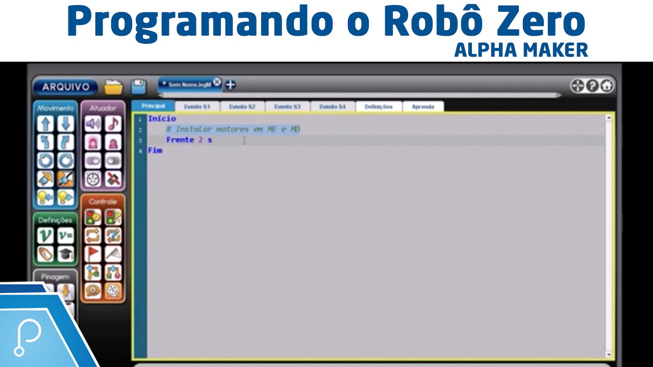 Programando Robô Zero montado com a placa ALPHA MAKER - YouTube