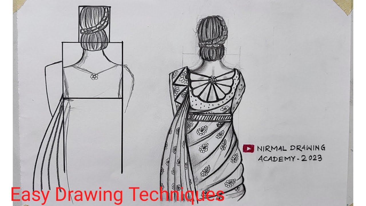standing girl drawing tutorial for beginners// Easy pencil sketch - YouTube