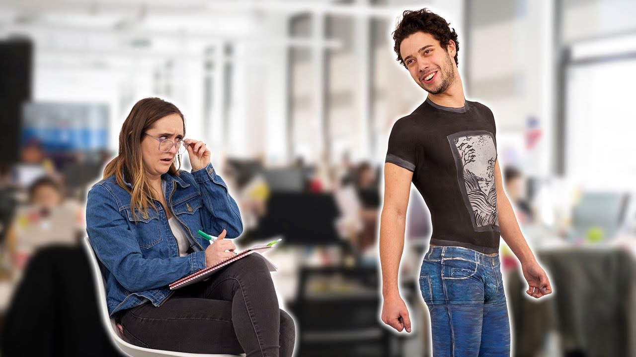 Buzzfeed producer goes to work body painted! - YouTube