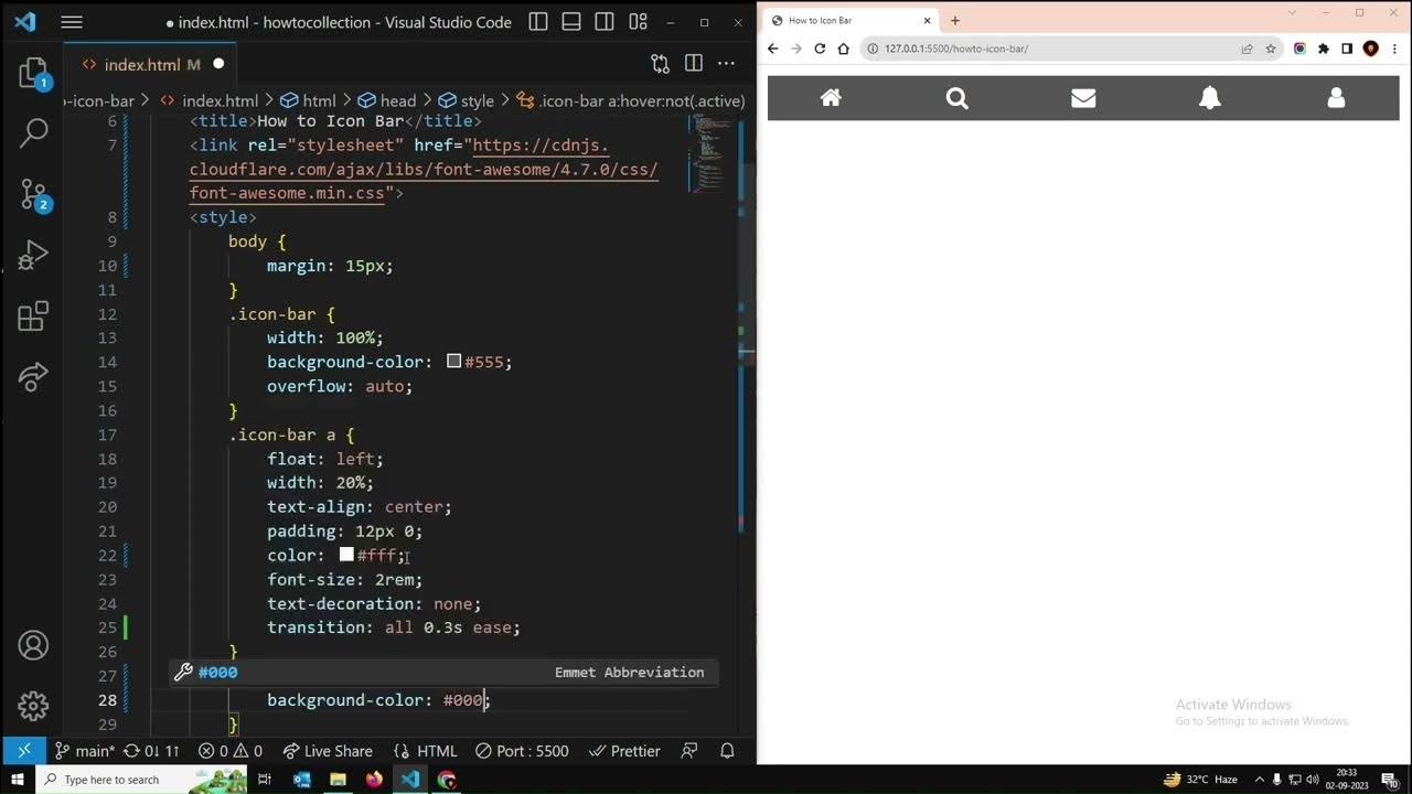 How to create an Icon Bar in HTML from Scratch for Beginners || Leo Tech - YouTube