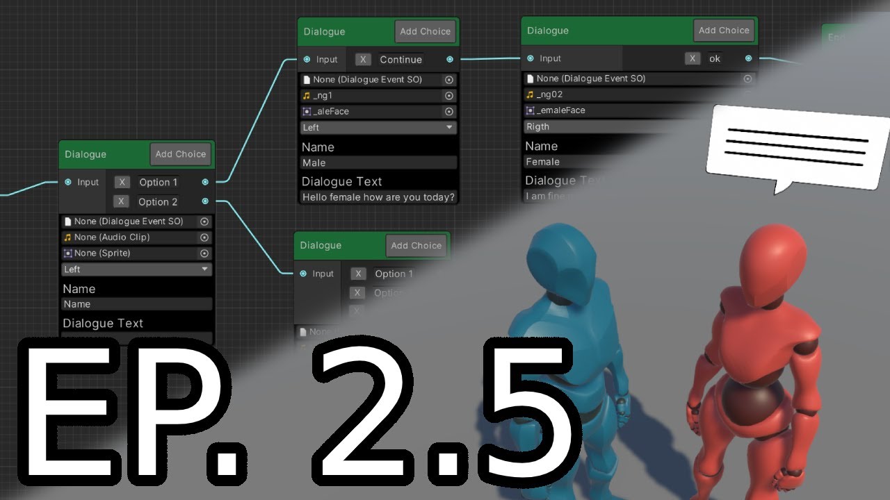 Unity Dialogue Editor Tutorial made with graph view Part 2.5 - Nodes ...