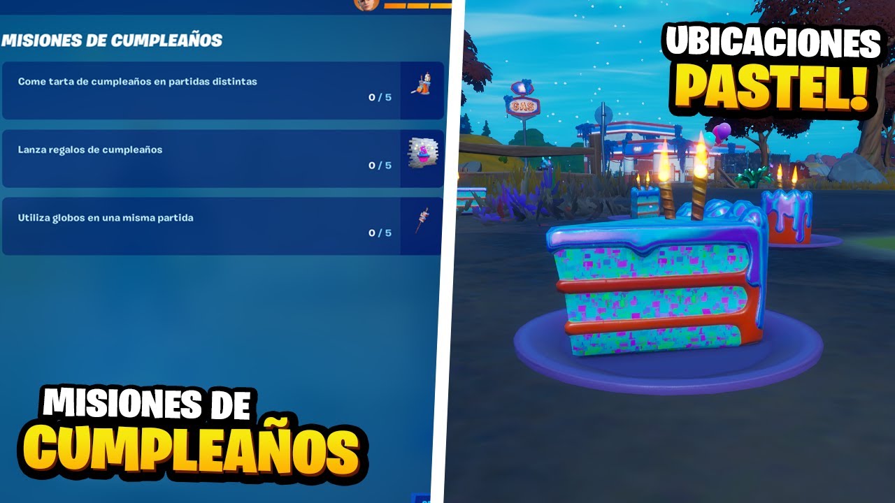 COMO COMPLETAR TODAS LAS MISIONES DE CUMPLEAÑOS DE FORTNITE ...