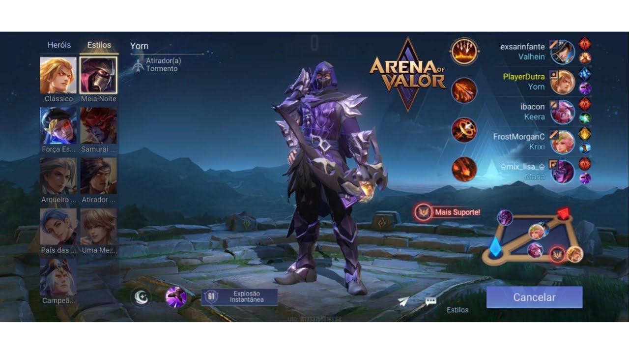 Yorn Skin Meia Noite | AOV GamePlay | Arena Of Valor - YouTube