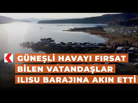 Güneşli havayı fırsat bilen vatandaşlar Ilısu Barajına akın etti