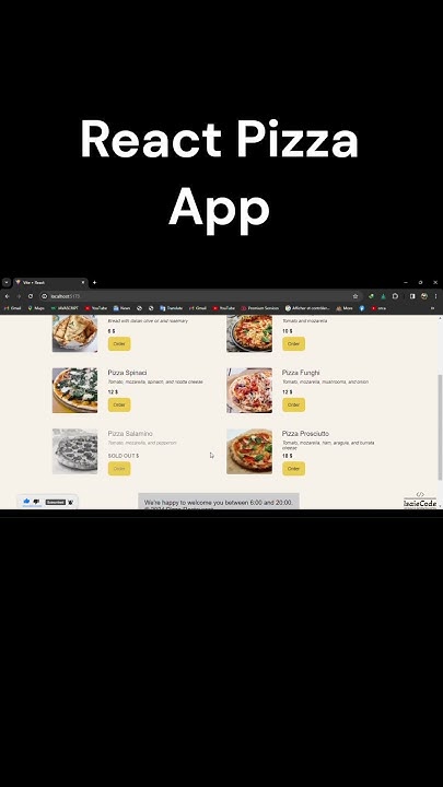 React Js Pizza App WEbsite #webdevelopment #reactjs #reactproject #python #motivation #coding ...