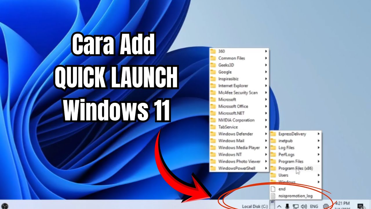 Cara Menambahkan Quick Launch Toolbar ke Taskbar di Windows 11 - YouTube