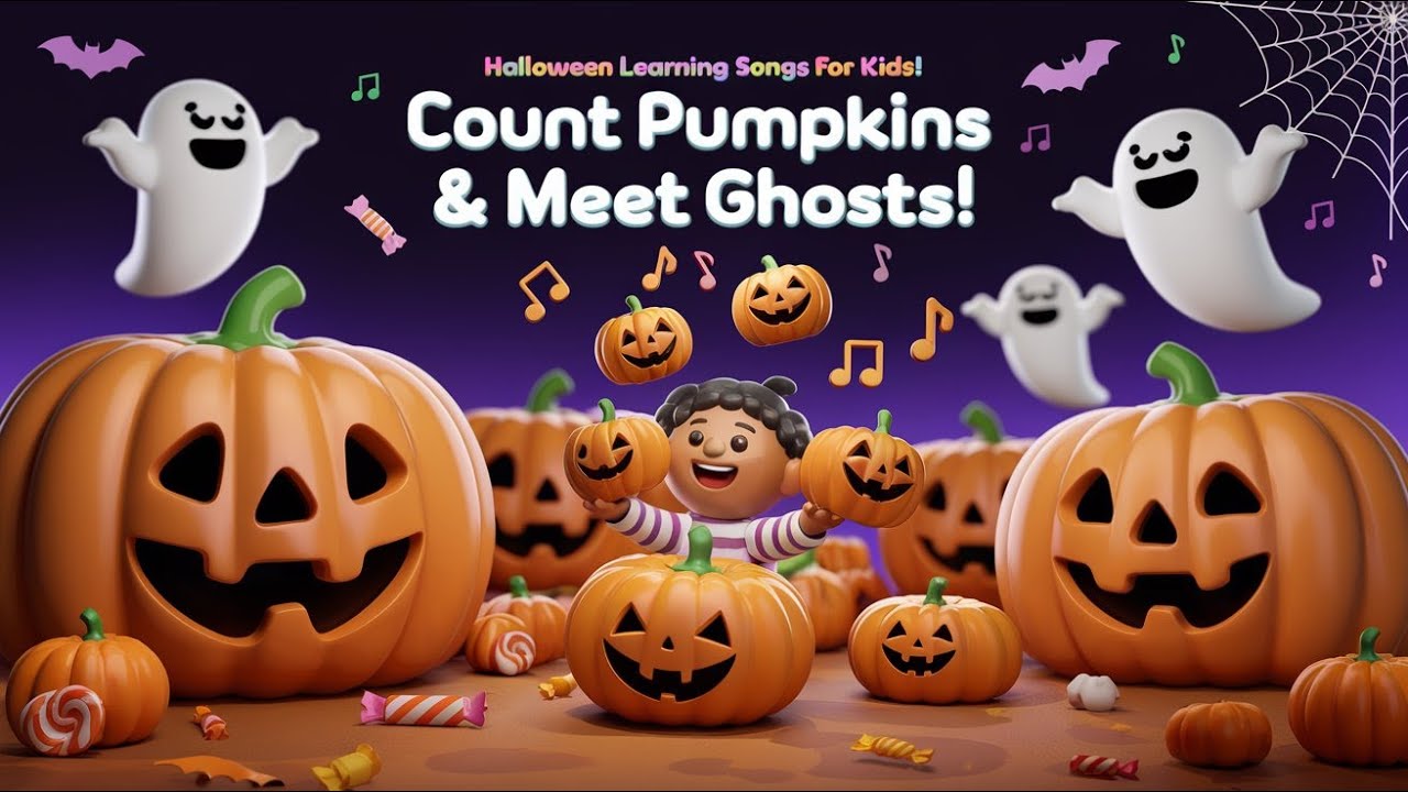 Halloween Learning Songs for Kids | Count Pumpkins & Meet Ghosts! - YouTube