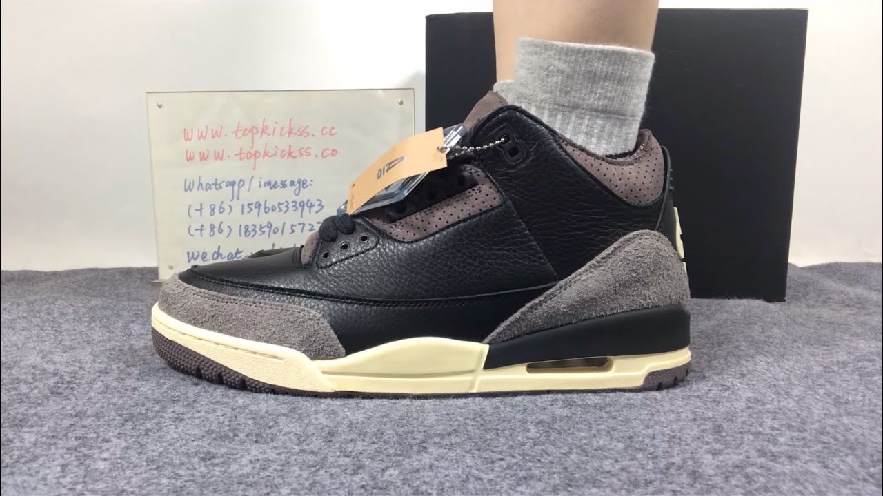 A Ma Manière x Air Jordan 3 Black AMM Black Brown On Foot Review - YouTube