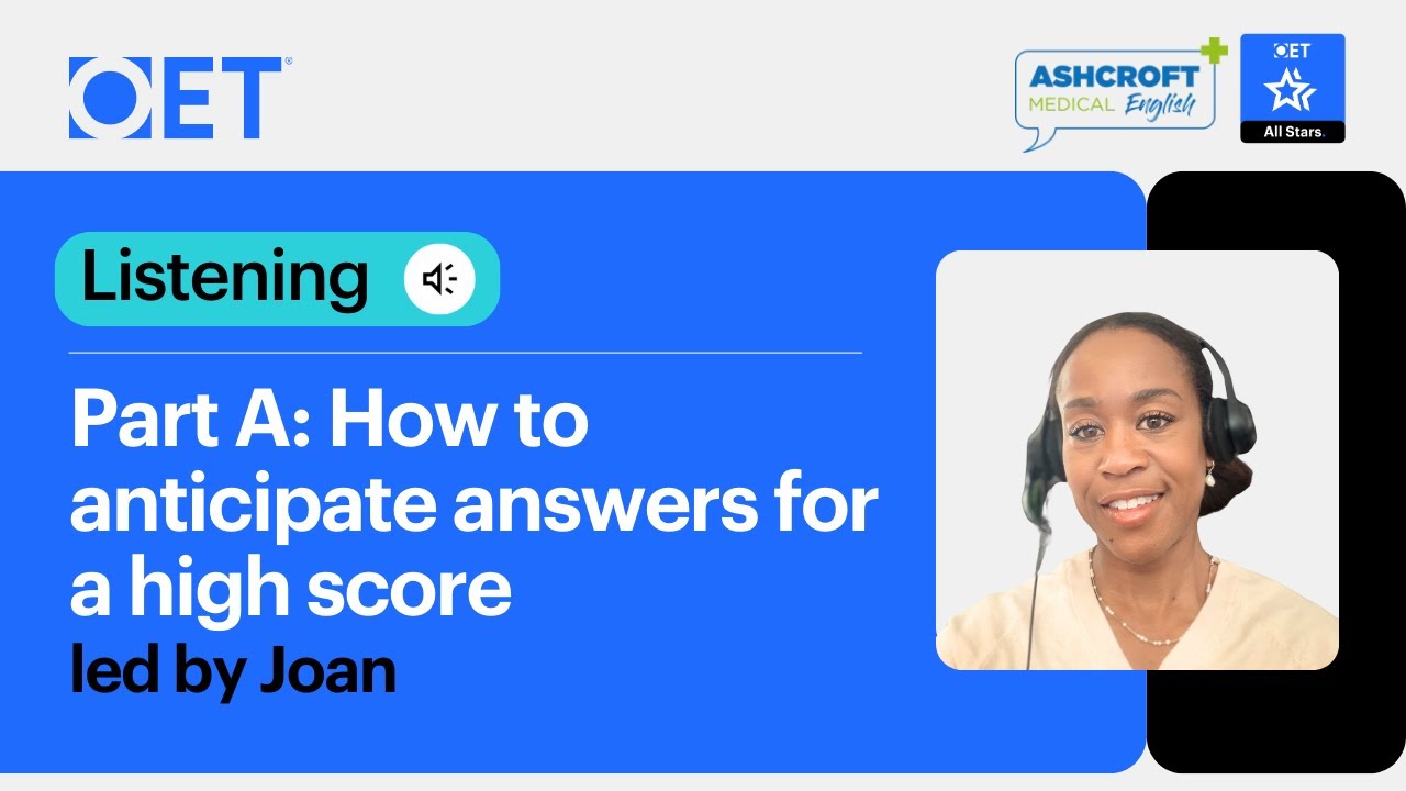 Live class with Ashcroft: OET Listening Part A - How to Anticipate ...