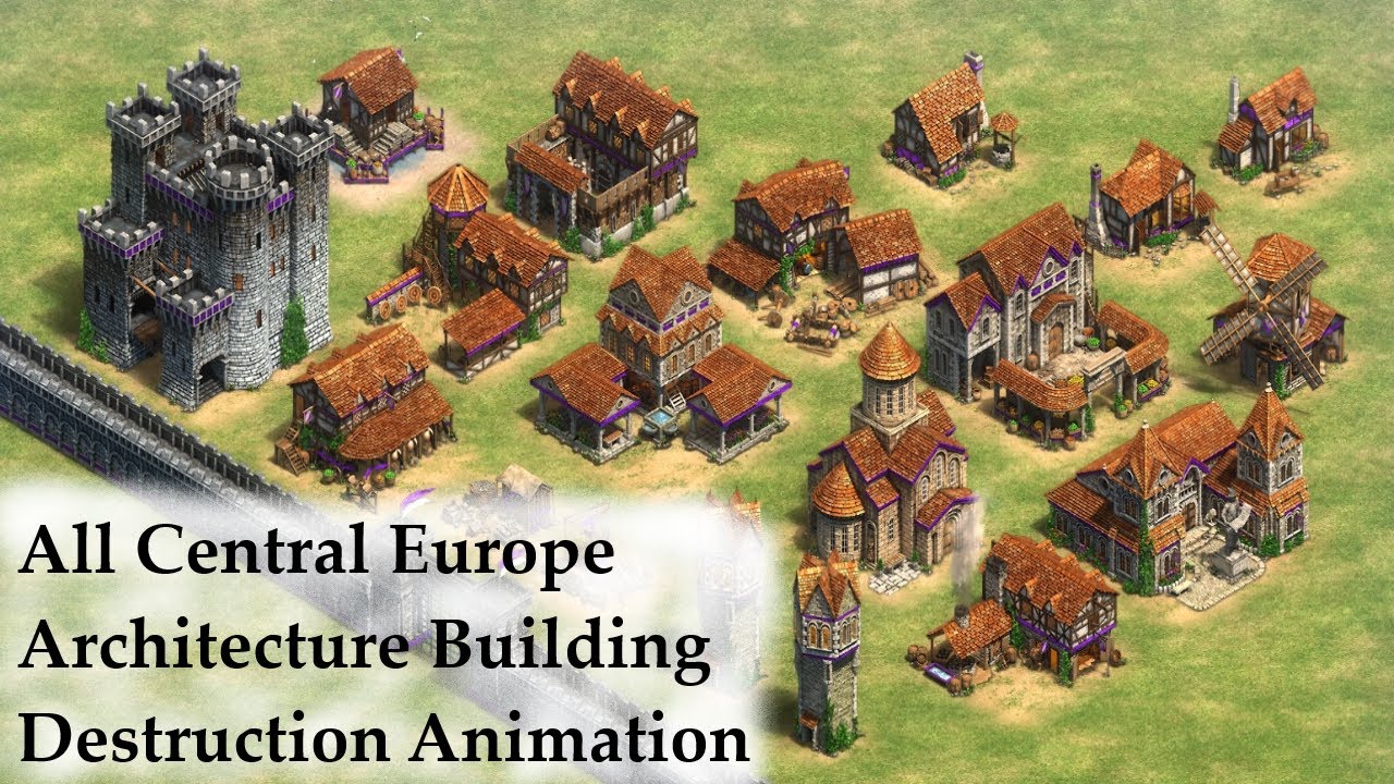 AoE2 DE: All Central Europe Architecture Building Destruction ...