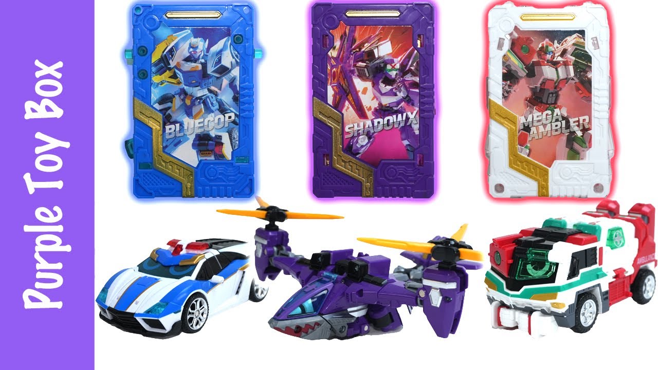 Metal Card Bot Blue Cop, Shadow X, Mega Ambula 메탈카드봇 블루캅, 쉐도우X, 메가앰블러 ...