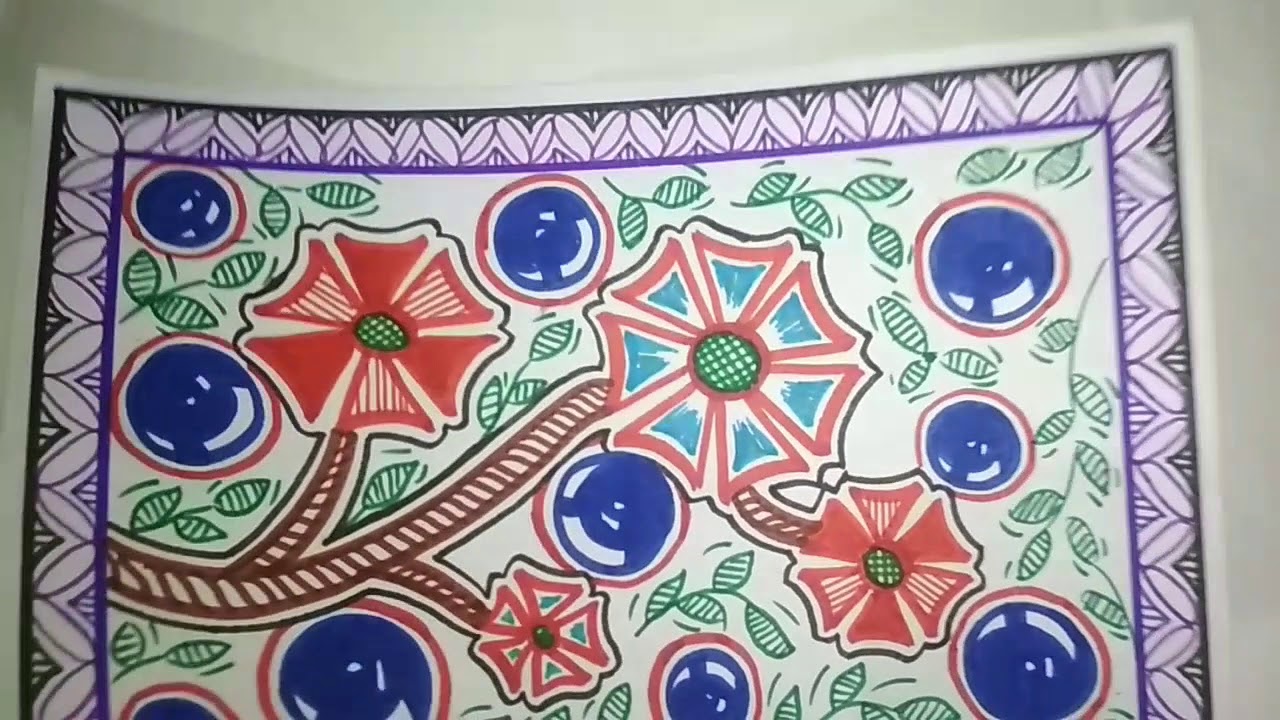 Madhubani art or worli art work like subscribe and share guys - YouTube
