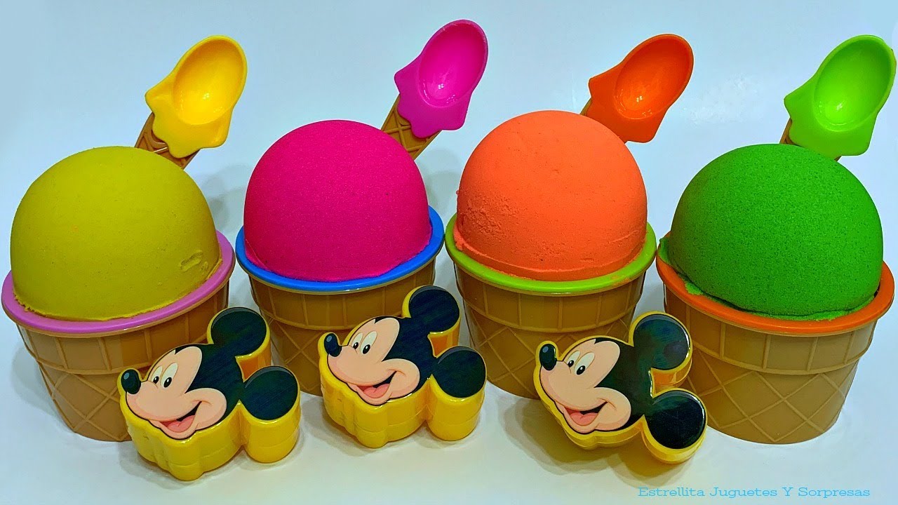 Mickey Mouse Helado Sorpresas de Arena kinetica con juguetes Sorpresas ...