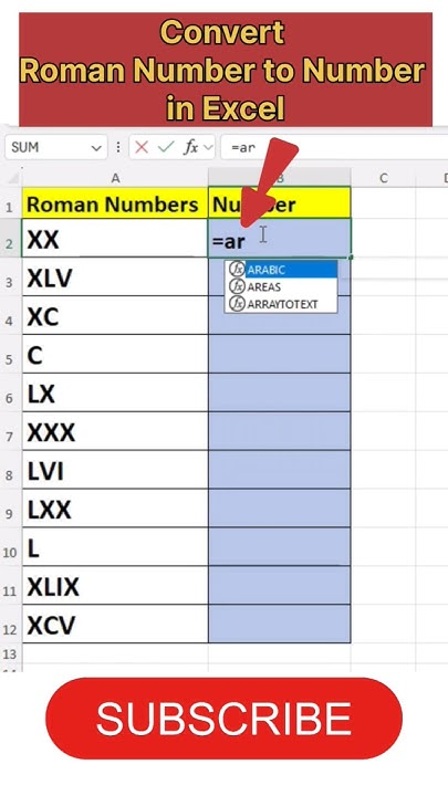 ExcelTrick#Convert Roman Number to Number in Excel#Excel#exceltutorial#exceltips#shorts#viral# ...