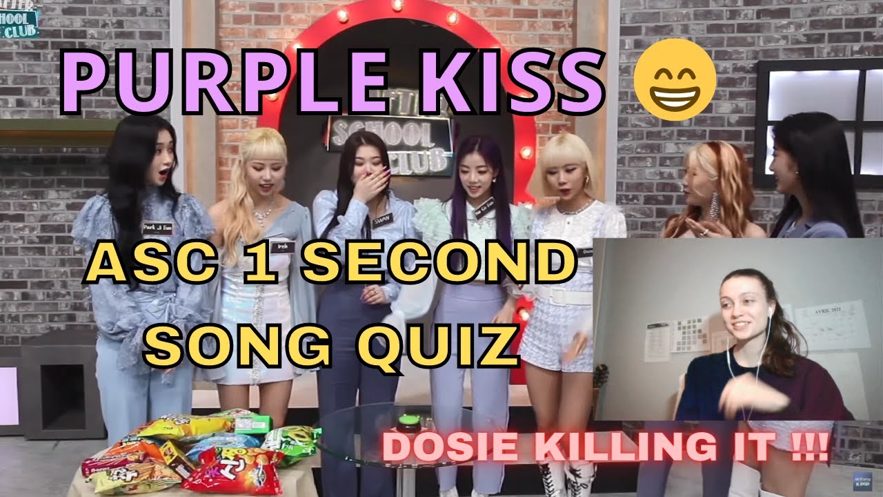 Reaction to PURPLE KISS [After School Club] ASC 1 Second Quiz (ASC 1초 ...