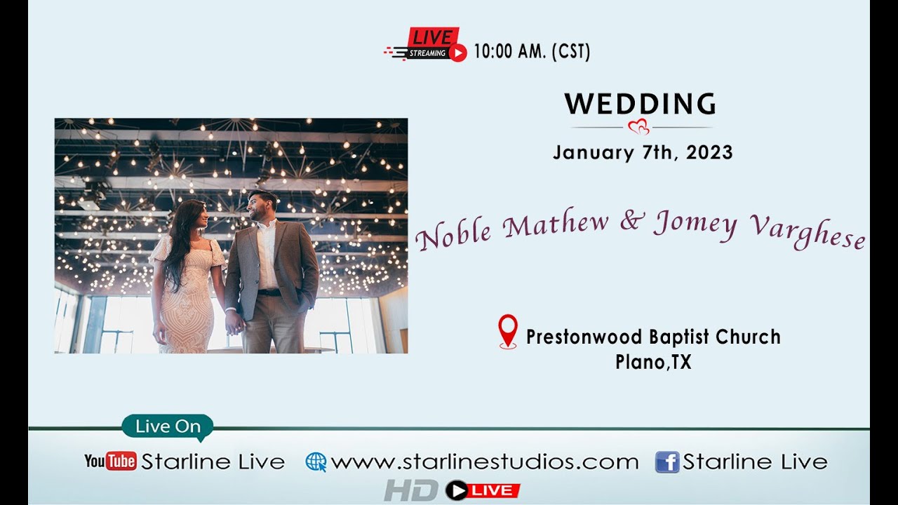 Wedding Ceremony of Noble Mathew and Jomey Varghese - YouTube