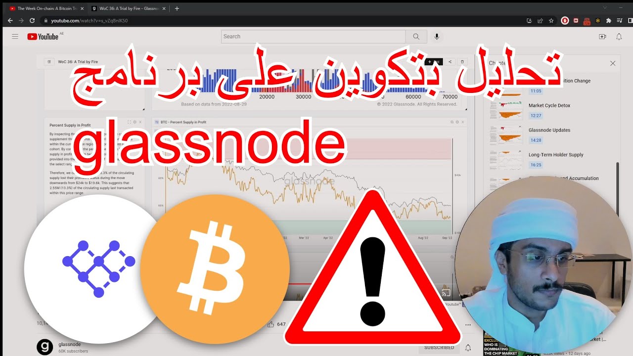 تحليل بتكوين بسيط على برنامج Glassnode - YouTube