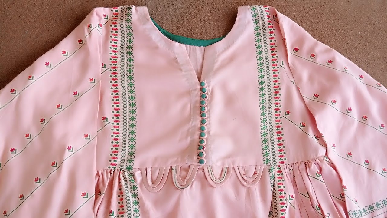 beautiful frock design 4 young girl/neck design/cutting & stiching part ...