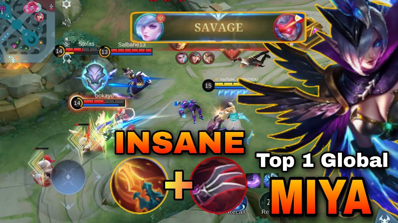 Miya Full Build!! (Insane Gameplay) Top 1 Global Miya - YouTube