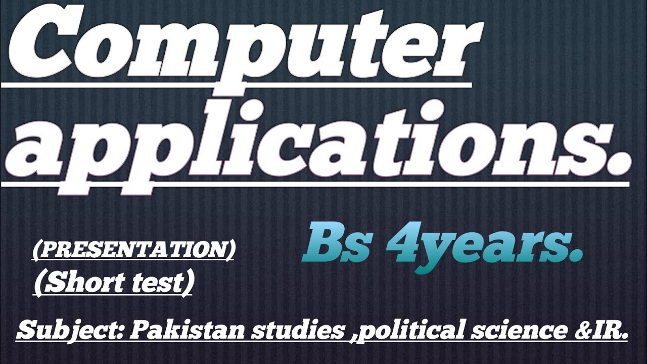 Apps.Computer applications. presentation or short test. - YouTube