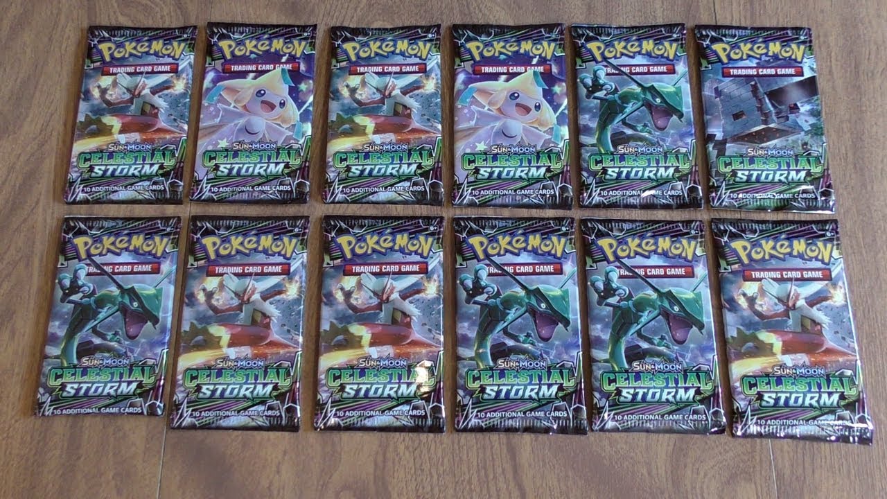 12 Celestial Storm Booster Pack Opening - YouTube