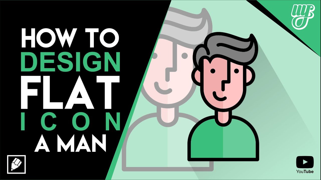 How To Design Flat Icon in CorelDraw - A Man - YouTube