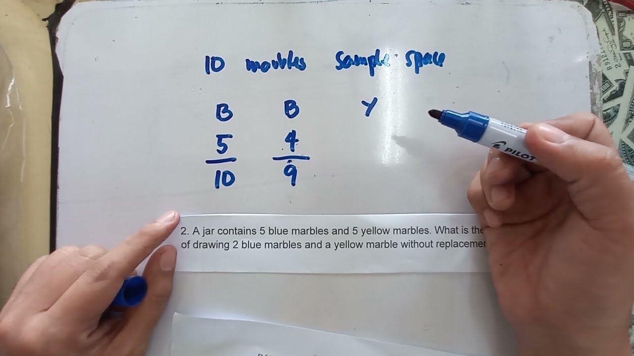 Probability Example 2 Marbles Without Replacement Dependent Event - YouTube