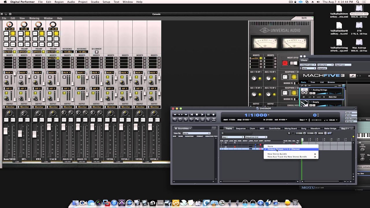 MOTU DP8 and UA Apollo Console's Virtual Channels - YouTube