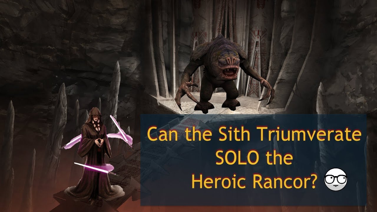 Can the Sith Triumvirate Solo the Rancor on Auto?? - YouTube