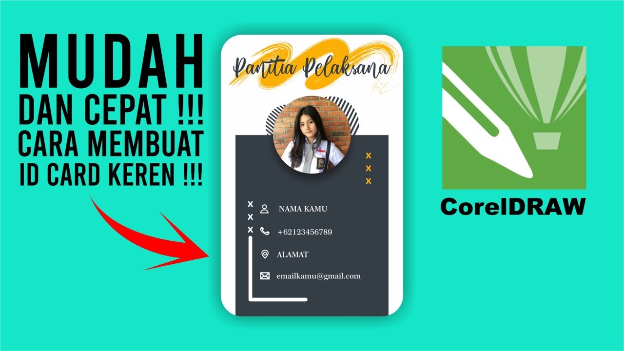 TUTORIAL MUDAH MEMBUAT ID CARD VECTOR COREL DRAW - YouTube