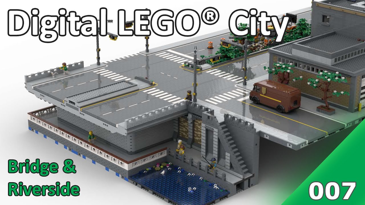 bridge & riverside | digital LEGO® city project - YouTube