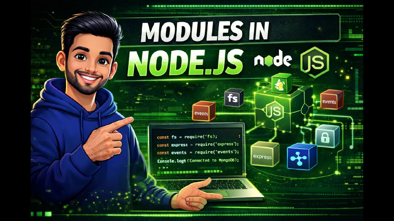 Modules in Node.js Explained | Node.js Tutorial for Beginners (Hindi-English) #nodejs - YouTube