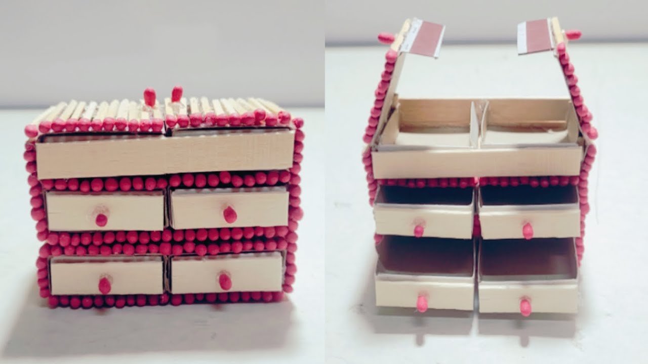 How To Make Matchbox Desk With Drawer | Handmade Matchbox Craft 2023 ...