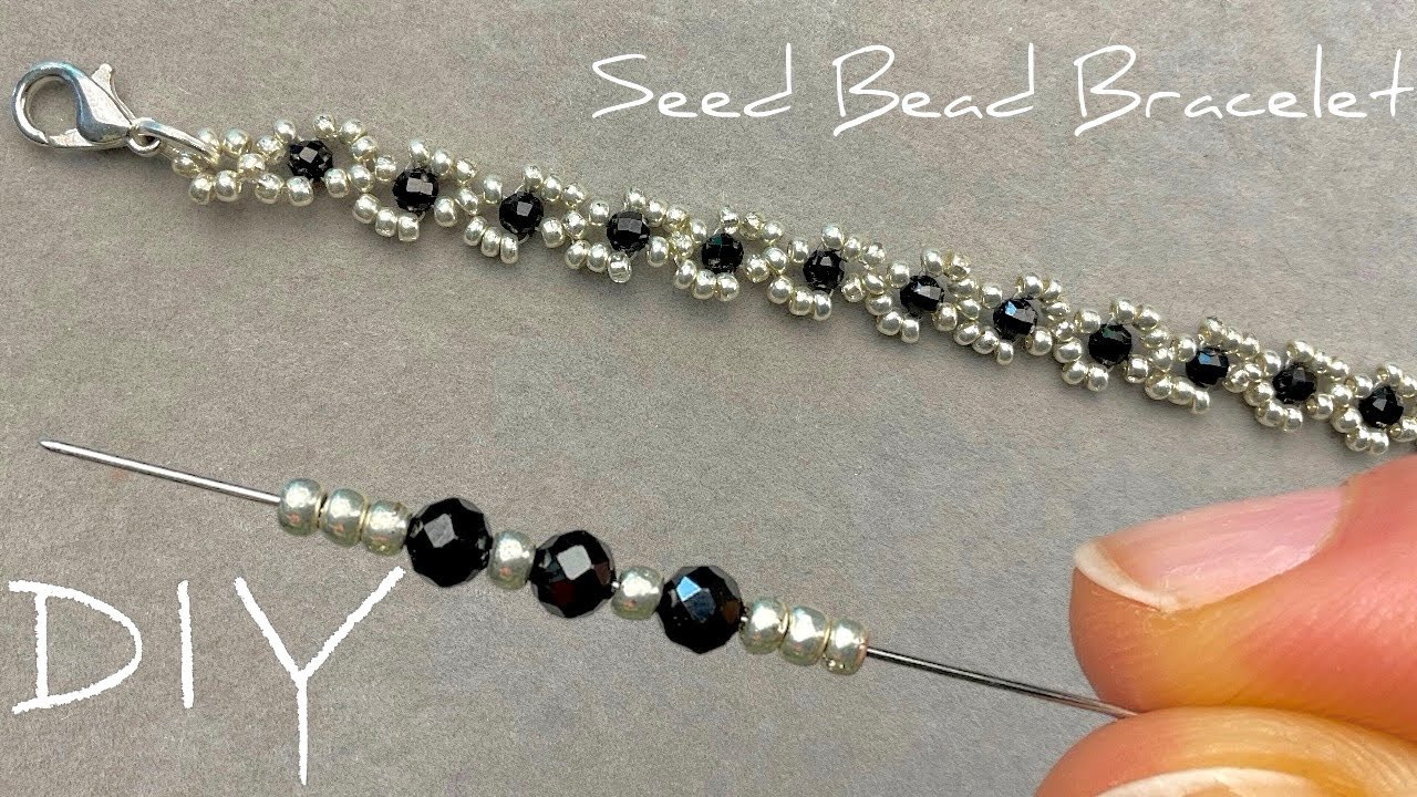 Crystal Beads Bracelet Making Tutorial: Seed Beads and Crystals | How ...
