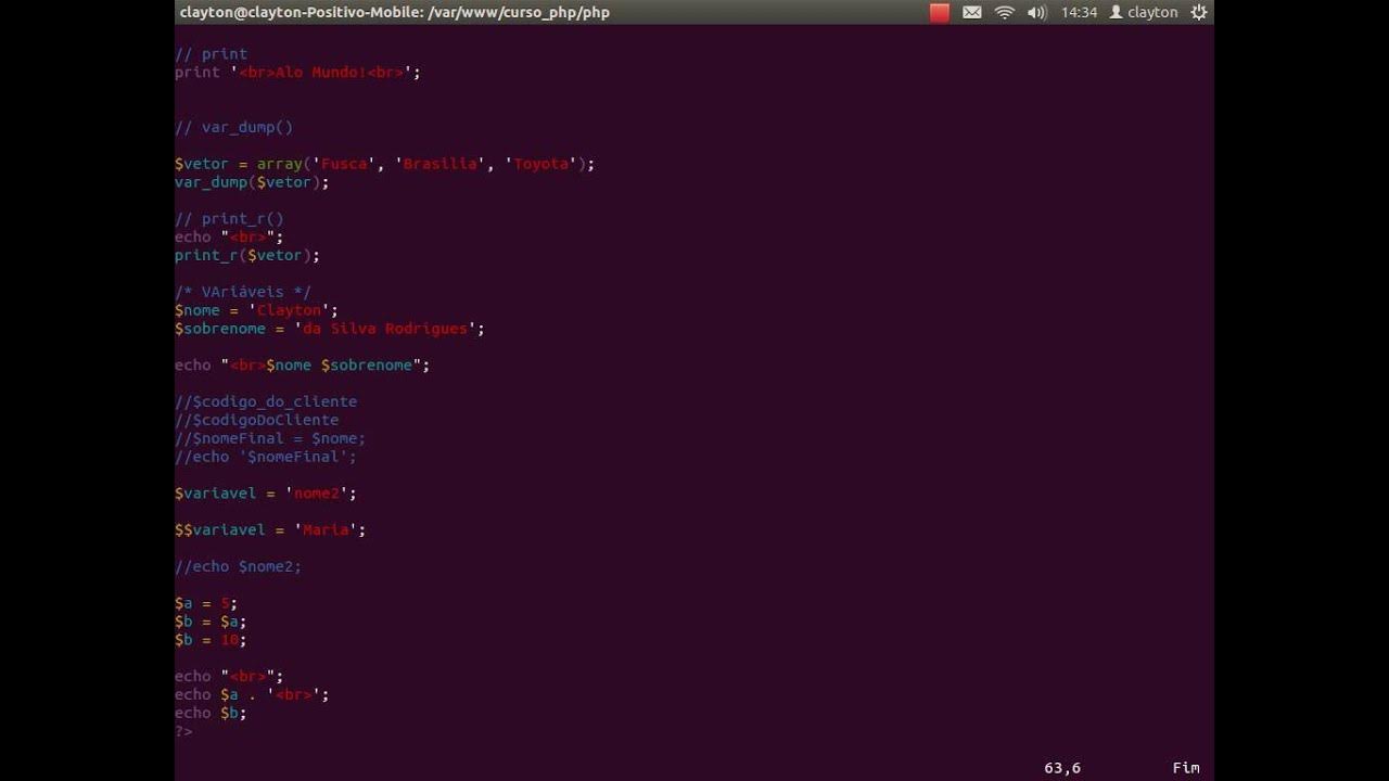 Curso de Desenvolvimento Web com PHP e MySQL Aula 10 parte2 intro php - YouTube
